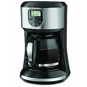 Black+Decker Coffeemaker 12-Cup Programmable Coffee Maker, Silver, CM4000S, Black/Stainless Steel