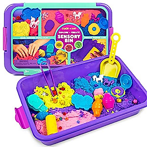 Made By Me Explore + Create Unicorn Sensory Bin - Sensory Bins for Toddlers - All-in-One Tactile Sensory Toys - Learn Through Play Toys - Unique Fine Motor Toys & Magical Sensory Experience
