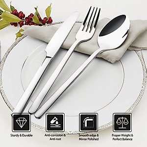KINGSTONE Dinner Forks Set of 16, 8-Inch 18/10 Stainless Steel Forks Cutlery Silverware Forks for Home, Kitchen & Restaurant, Dishwasher Safe (Dinner Forks Set, 16-Piece)