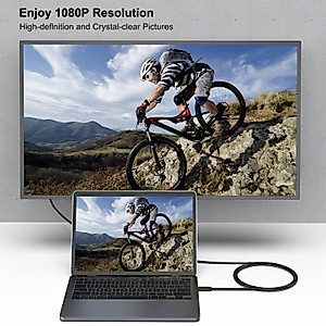 BENFEI USB C to VGA 6 Feet Cable, USB Type-C to VGA Cable [Thunderbolt 3/4 Compatible] with iPhone 15 Pro/Max, MacBook Pro/Air 2023, iPad Pro, iMac, S23, XPS 17, Surface Book 3 and More