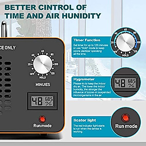 Commercial Ozone Generator 10000mg/h Air Purifier Ionizer Ozonator Deodorizer Ozone Machine Odor Removal for Rooms, Home, Smoke, Farms, Cars and Pets