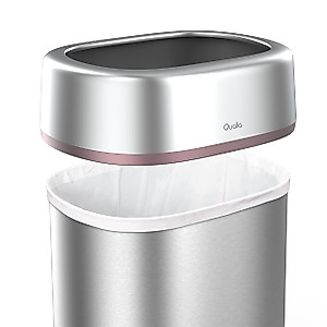 21 Gal / 80 Liter | Open Top Trash Can | Heavy Duty Stainless Steel by Qualia | for Commerical, Home and Office (Lavender Frost, 21 GAL / 80 L)