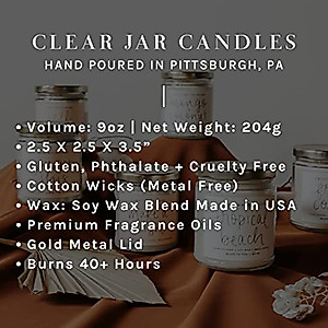 Sweet Water Decor Spa Day Candle | Sea Salt, Jasmine, and Wood Relaxing Scented Soy Wax Candle for Home | 9oz Clear Jar, 40 Hour Burn Time, Made in the USA