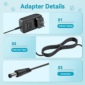 Hustery 15V AC Adapter Charger Replacement Compatible with II Litter-Robot III Open Air Self Cleaning Litter Box Power Cord