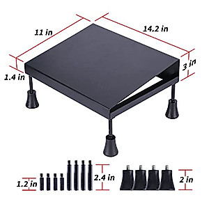 Mymyth Office Foot Rest for Under Desk at Work - Iron Adjustable Ergonomic Footrest Strong & Durable - 6 Heights Foot Stool with Memory Foam Cushion - for Computer Gaming
