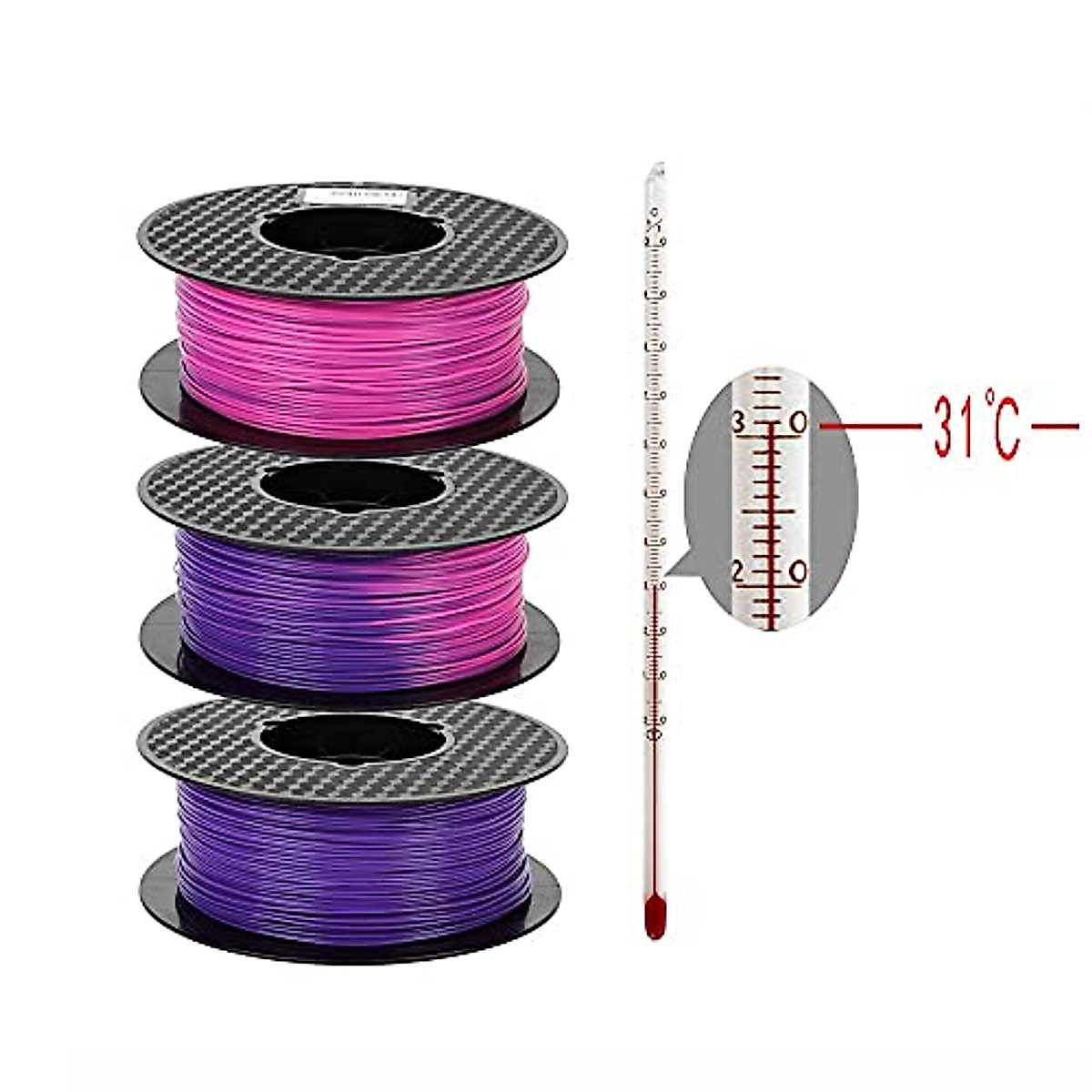 Purple Blue to Pink Color Change PLA Filament 3D Printer Filament Color Changing with Temperature 1.75 mm 1KG 2.2LBS Spool CC3D