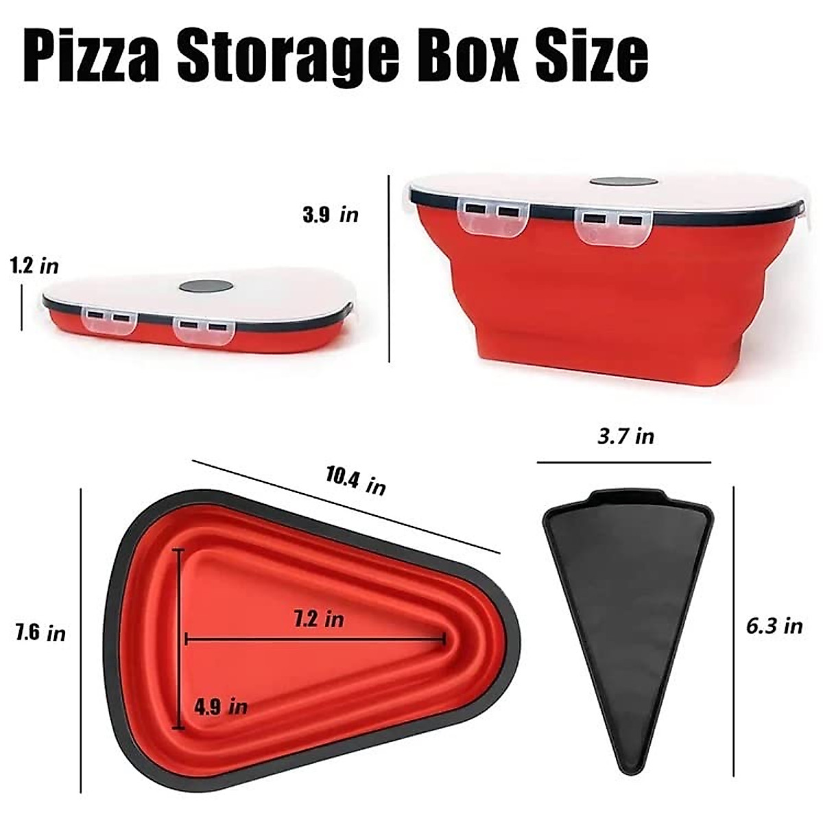 Wavebox Silicone Expandable Foldable Reusable Leftover Pizza Slice Storage Container