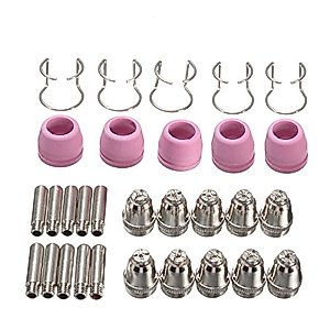 Marketty SG-55 AG-60 WSD-60 Plasma Cutter Torch Consumables Kit Nozzles Consumables Kit Tips 40/50 / 60 Amp,Electrode Nozzles for AG-60/SG55/WSD60,30 PCS