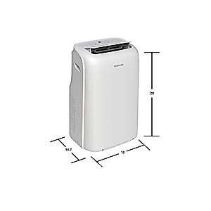 Toshiba 12000 BTU (8,000 BTU, DOE) 115-Volt Portable Air Conditioner with Dehumidifier and Remote Control RAC-PD1211CRU (Renewed)