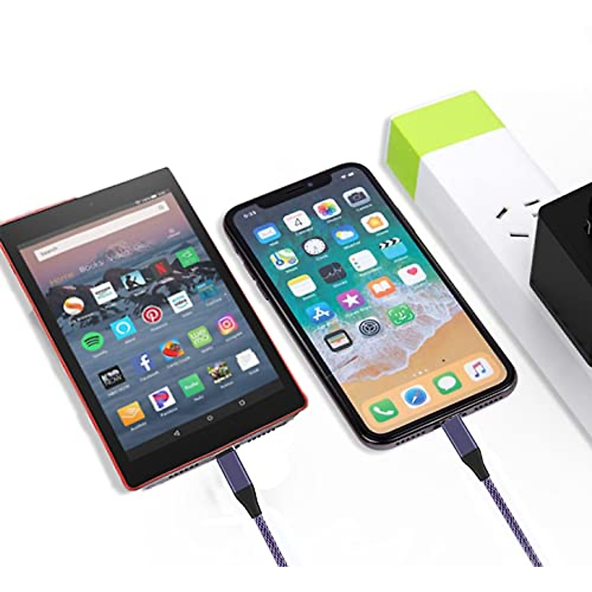 6FT 3A Fast USB C Charging Cord 2Pack Compatible with Amazon Fire 9th 10th 11th 12th Generation Tablet,New Fire HD 8 HD10 8Plus Tablet and Kids Edition 2019 2020 2021 Fire 72022- Purple