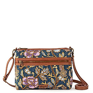 Sakroots Womens Sakroots Campus Mini Crossbody in Canvas, Sapphire Bali Blossom, One Size US