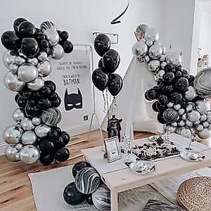 PartyWoo Black Balloons, 50 pcs 12 Inch Matte Black Balloons, Black Balloons for Balloon Garland or Balloon Arch as Party Decorations, Birthday Decorations, Retirement Party Decorations, Black-Y18