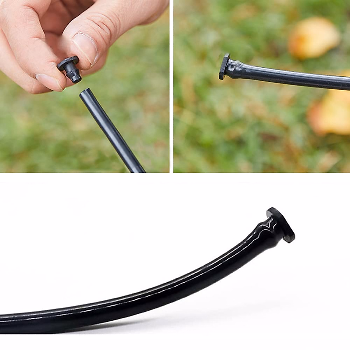 UCLEVER Drip Irrigation End Plug 100 Pieces for 1/4 Inch Tube Closure Goof Hole Plugs Irrigation Stopper