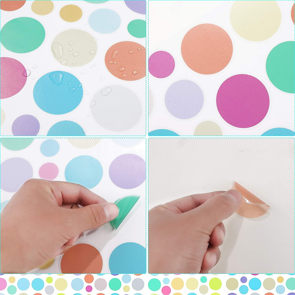 288 Pieces Polka Dots Wall Stickers Large Round Polka Dot Confetti Wall Decals Assorted Polka Dot Stickers for Baby Nursery Child Kid Boy Girl Bedroom Home Decor, 8 Sheets (Light Color)