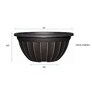 Classic Home and Garden Haverhill Bowl 12", Antique Copper