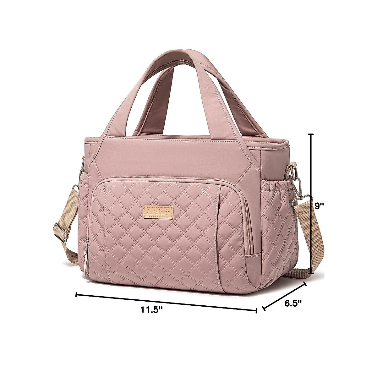 Artelaris Lunch Bag for Women, Insulated Lunch Box for Work, Large Leakproof Cooler with Side Pockets and Removable Shoulder Strap Women's Lunch Bag, Picnic School Beach Cute Lunch Bags