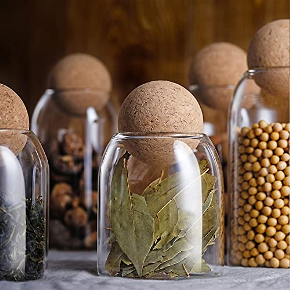 SPERKY Coffee Containers Clear Glass Storage Jar With Cork Lid Bottle Sealed Tank Tea Can Cereal Coffee Creative Decoration Airtight Canister Set