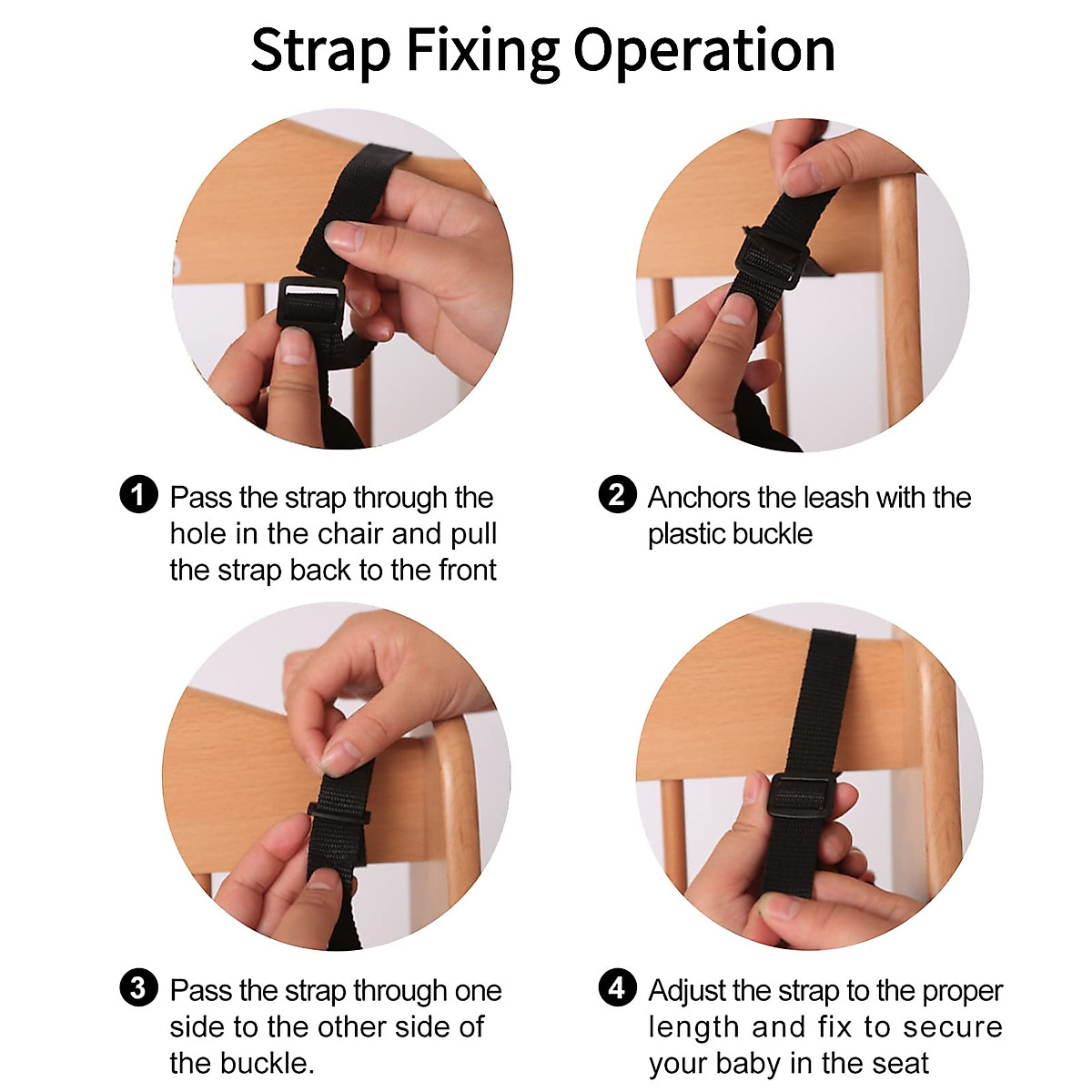 Allsor Baby Chair Safety Harness, Durable Baby Stroller Safety Belt, Adjustable 5 Point Harness for Baby Stroller Pushchair Children High Chair Buggy Safe Protection