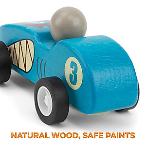 Wooden Wonders Pack of 3 Pull-Back Derby Racers Predators Pack by Imagination Generation