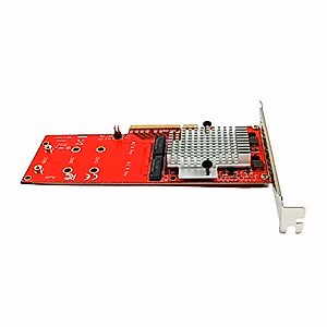 Ableconn PEXM2-130 Dual M.2 PCIe NVMe SSD Adapter Card - PCI Express 3.0 x8 / x16 Support 2X M.2 NGFF (M-Key) PCIe NVMe SSD for Mac & PC (ASMedia ASM2824 Switch) - PCIe NVMe Adapter Dual