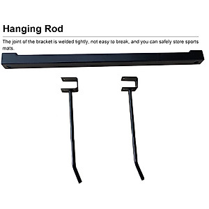 Ccsh Simple Black Yoga Mat Holder Wall Mount, Large Capacity Hanging Storage Space Saver Yoga Mat Storage Rack for Gym Studio, Easy to Install (Size : Large)