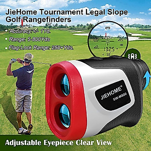 Golf Rangefinder 800Yds Laser Range Finder 6X Flagpole Lock Pin Vibration Slope Compensation Golfing Distance Finder Continuous Scan Speed Measure Rechargeable Yardage Rangefinders