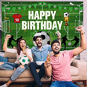 Soccer Party Decorations, 70.8 * 45in Soccer Birthday Banner Backdrop Soccer Theme Background for Soccer Birthday Party Decorations
