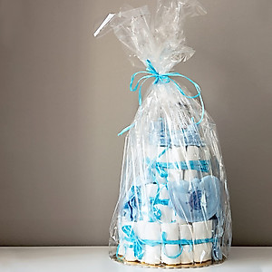 Morepack Extra Large Cellophane Bags for Gift Baskets 50x60 Inches,Jumbo Big Clear Cellophane Bags 10Pieces