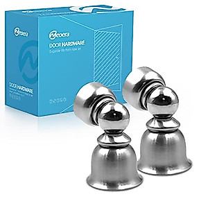 Neoera Magnetic Door Stop Ultra-Short, Small Door Stopper Strong Magnetic Door Catch for Hold Door Open, Stainless Steel Made, Anti-Rust, Heavy Duty for Various Door Types, Wall & Floor Mount 2 Pack