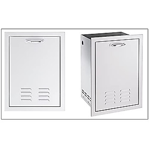 AMS Fireplace Package of Sizzler 32 Built-in Grill (Natural Gas), Pro Double Side Burner Gas),33 3-Drawer & Access Door Combo, 20 Vented Liquid Propane Tank Or Trash Drawer and FREE Cover