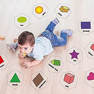 12 Pieces Shape Hex Wall Decals Removable Wall Decals Wall Stickers for Kids Nursery Bedroom Living Room Decoration