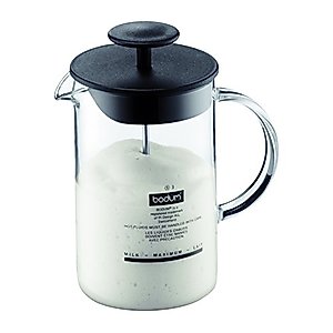 Bodum Latteo Manual Milk Frother, 8 Ounce, Black