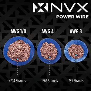 NVX XAPK4 Full Spec 4 Gauge 100% (OFC) Oxygen Free Copper Amplifier Power Wiring Kit with Speaker Wire for Amplifiers up to 1500 Watts