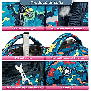 MOHCO Rolling Backpack 16 inch Kids Wheeled School Backpack Set for Boys and Girls