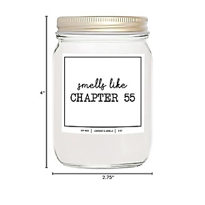 YouNique Designs Smells Like Chapter 55 Candle - Bookish Candles, Book Lovers Gifts, Book Themed Gifts for Book Lovers Women, Book Club Gifts Ideas, Reading Themed Gifts (Lavender & Vanilla)