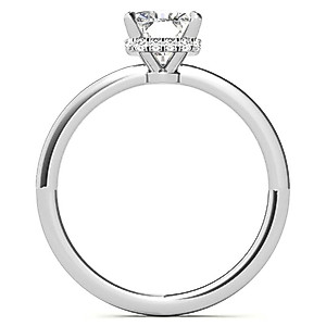Solitaire Moissanite Engagement Ring Set, 2 CT Radiant Cut Moissanite Bridal Wedding Ring Set for Women, Anniversary / Propose Gifts Her, VVS1 Colorless, 10K 14K 18K Solid Gold, 925 Silver (10K Solid White Gold)