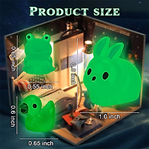 30 Pcs Luminous Resin Mini Animal Cute Animal Glow in The Dark Miniature Figurines Animal DIY Ornament Accessories for Garden Dollhouse Decoration Crafts