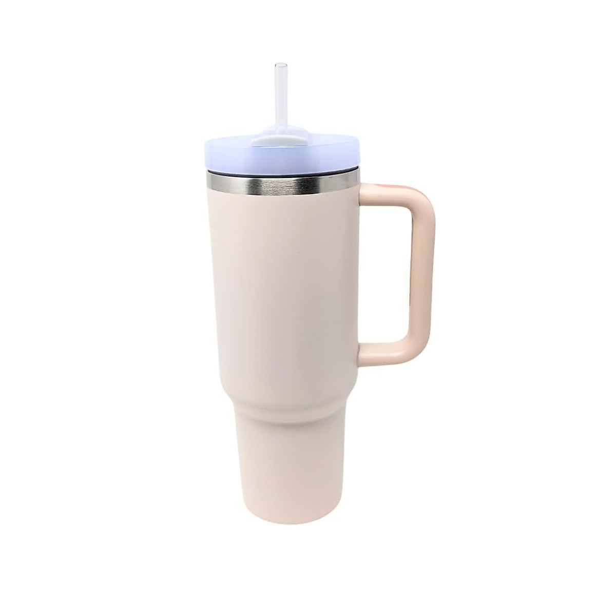 FTB Creative 40oz Insulated Journey Tumbler Mug, Double Wall Stainless Steel, with Lid and Straw (Blush)