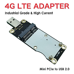 EXVIST 4G LTE Industrial Mini PCIe to USB Adapter W/SIM Card Slot for WWAN/LTE 3G/4G Module Applicable for M2M & IoT Applications Like Raspberry Pi Industrial Router IP Camera Digital Signage etc.