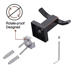 WOWOW Towel Hooks for Bathrooms Oiled Rubbed Bronze, SUS304 Stainless Steel Coat Hook, Bathroom Robe Towel Holder, Heavy Duty Robe Hooks, Bathroom Double Towel Hooks for Coats, sponges, Wall Mount