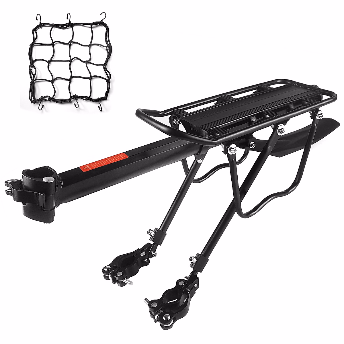 Dirza Bike Cargo Rack - Rear Rack with Fender - Quick Release - Adjustable - Aluminum Alloy 115 lbs Capacity - Black