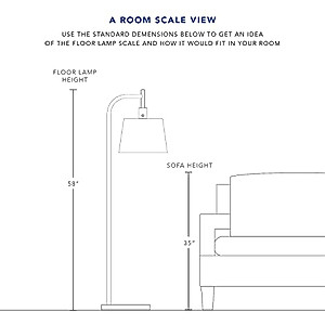 Adesso 4071-22 Blake 58" Floor Lamp, Smart Outlet Compatible,58.00 x 18.00 x 14.40 inches,Silver