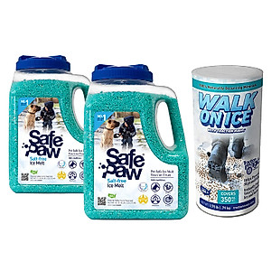 Safe Paw & Traction Magic Walk on Ice Combo for Instant Grip and Ice Melt, Child Plant Dog Paw & Pet Safe, Vet Approved, Non-Toxic, 100% Salt & Chloride Free (2 Jug + 1 Walk on Ice Combo)