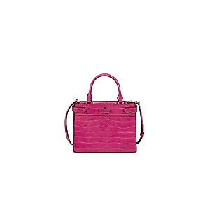 Kate Spade New York Small Staci Satchel Crossbody Shoulder Handled Bag (Pink Croc Embossed)