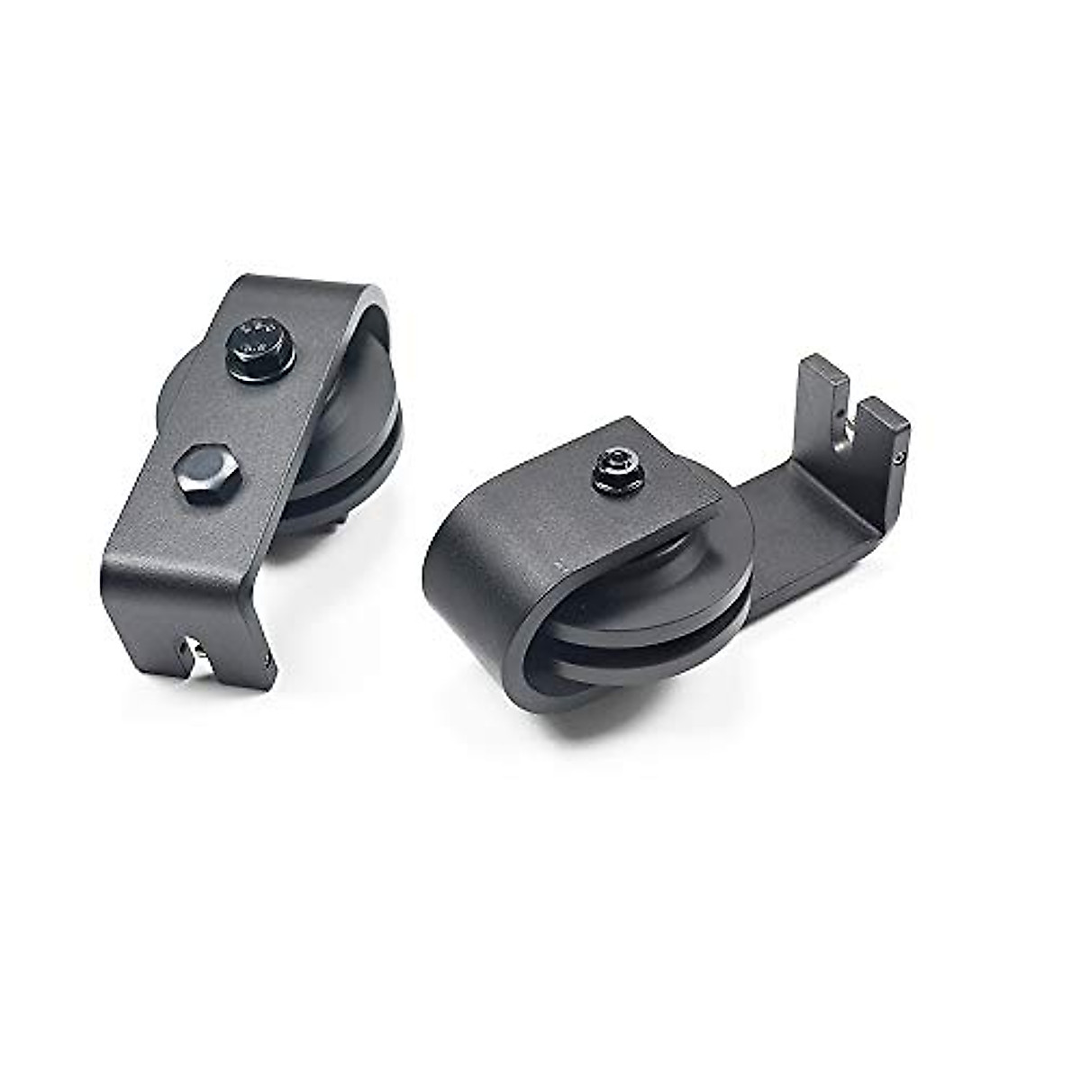 HARDJULAN 37-3/8in Bi-fold Barn Door Hardware,Heavy Duty Black Track Top Mount Kit for 2 Doors(No Door)