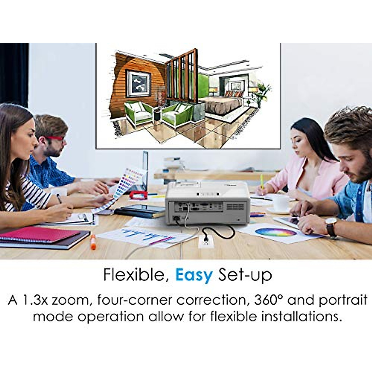 Optoma ZW403 WXGA Professional Laser Projector | DuraCore Laser Light Source Up To 30,000 Hours | Crestron Compatible | 4K HDR Input | High Bright 4500 lumens | 2 Year Warranty, White