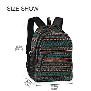 ALAZA Dark Color Ethnic Aztec Abstract Geometric Print Backpack Daypack Laptop Work Travel College Bag for Men Women Fits 15.6 Inch Laptop