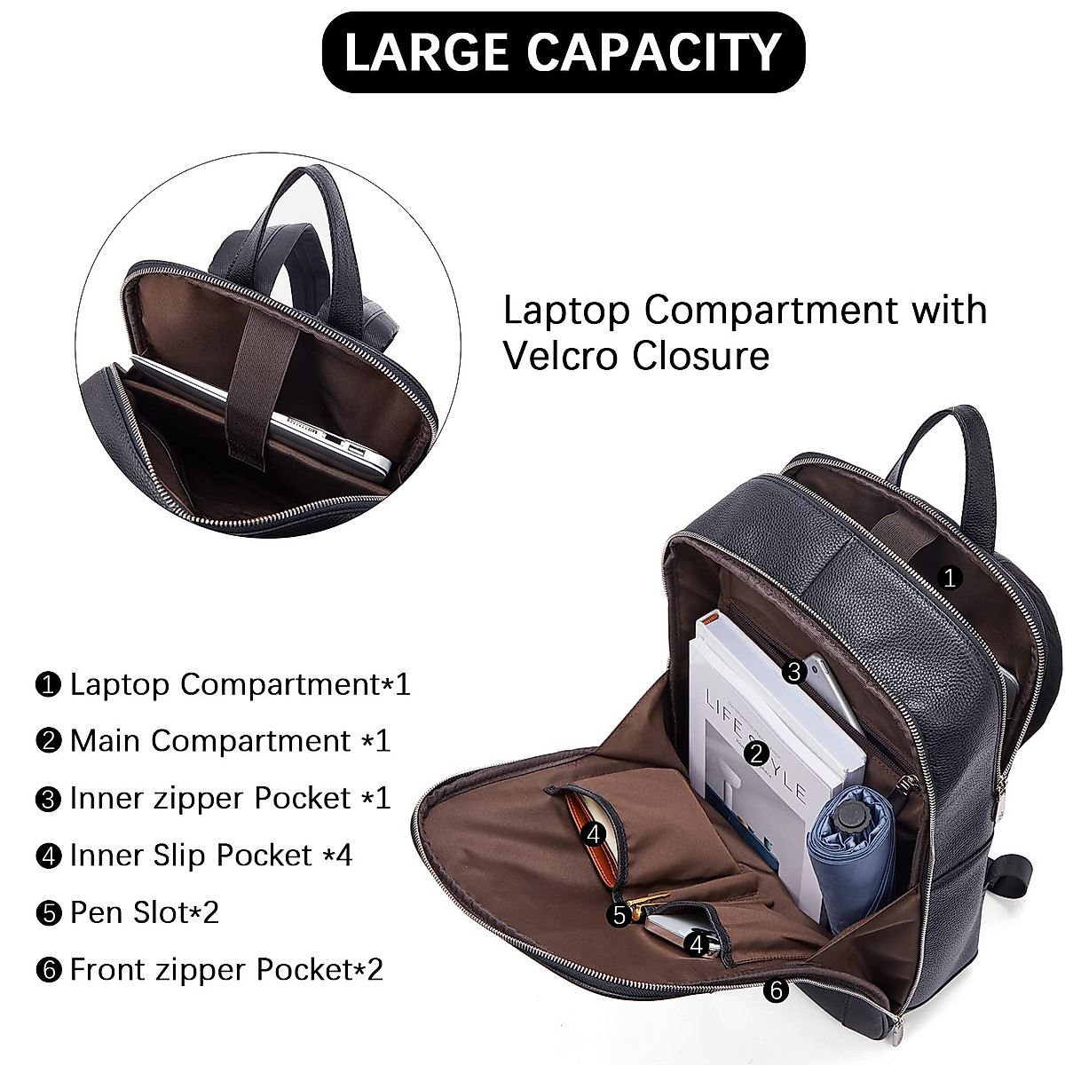 BOSTANTEN 20 inch Carry On Luggage Airline Approved ＆ Genuine Leather 15.6 inch Laptop Backpack Casual Backpack Travel Bag