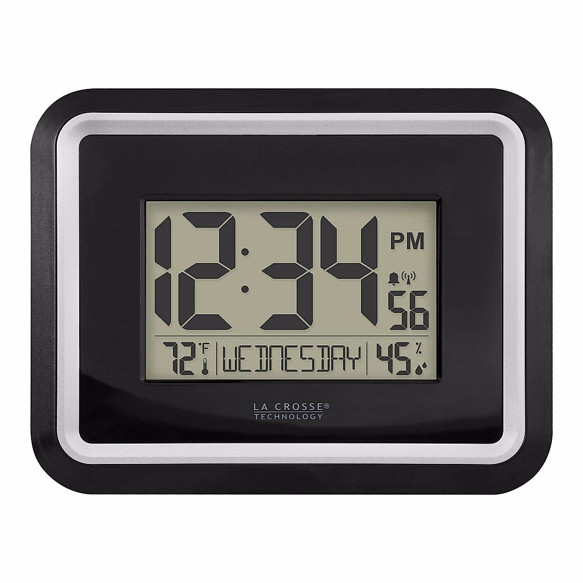 La Crosse Technology BBB84022 Atomic Digital Wall Clock with in Temp & Humidity