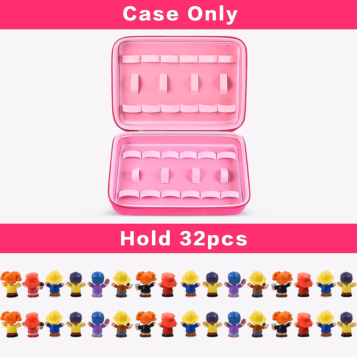 Dolls Organizer Case, Small Toys Collectible Storage for Girls/Boys/Kids, Hold for LOL Surprise Dolls/for Tonies Figures/for Calico Critters/Finger Puppet, Pocket Dolls Playsets Display - Box Only